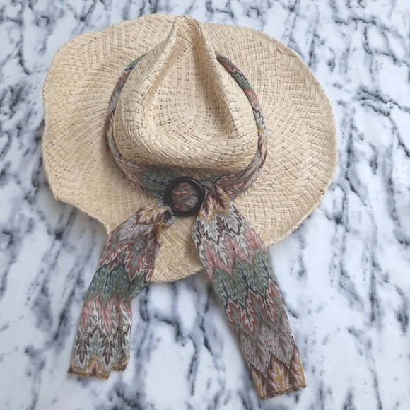 Scala | Accessories | Scala Brand Strawlike Bohemian Beach Sun Cowgirl ...